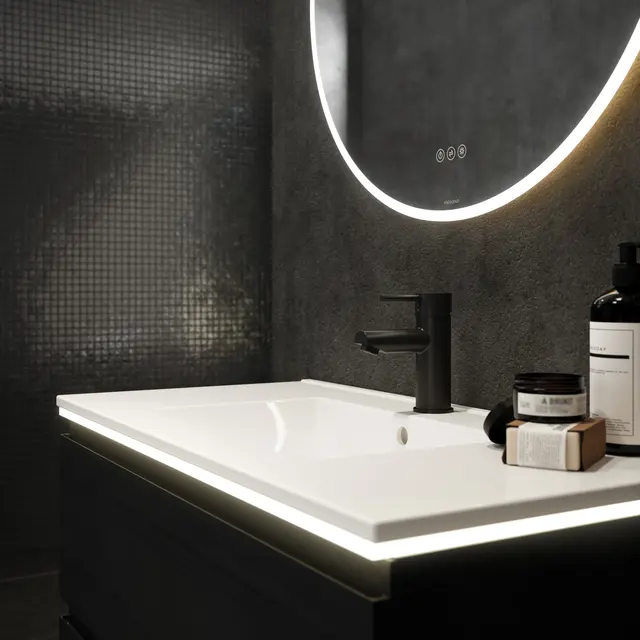 LED lyslist under servant 60 60x46cm justerbar lysfarge - Vikingbad AS